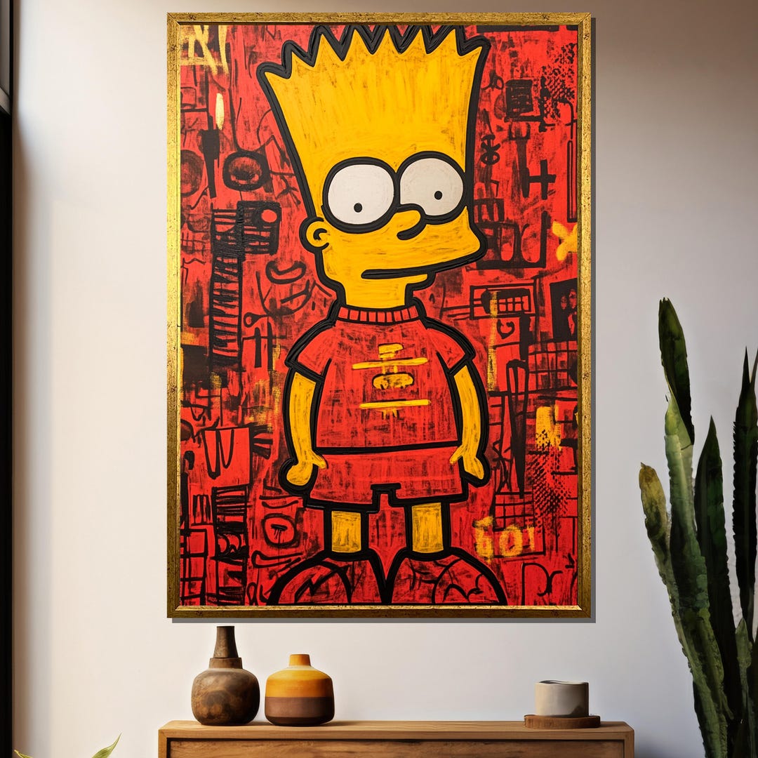 Pop Art Canvas Painting, Bart Simpson Graffiti Art, Keith Haring Street ...
