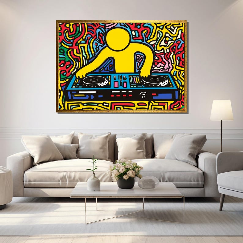 Colorful DJ Canvas Print, Graffiti Pop Art, Modern Wall Decor - Etsy