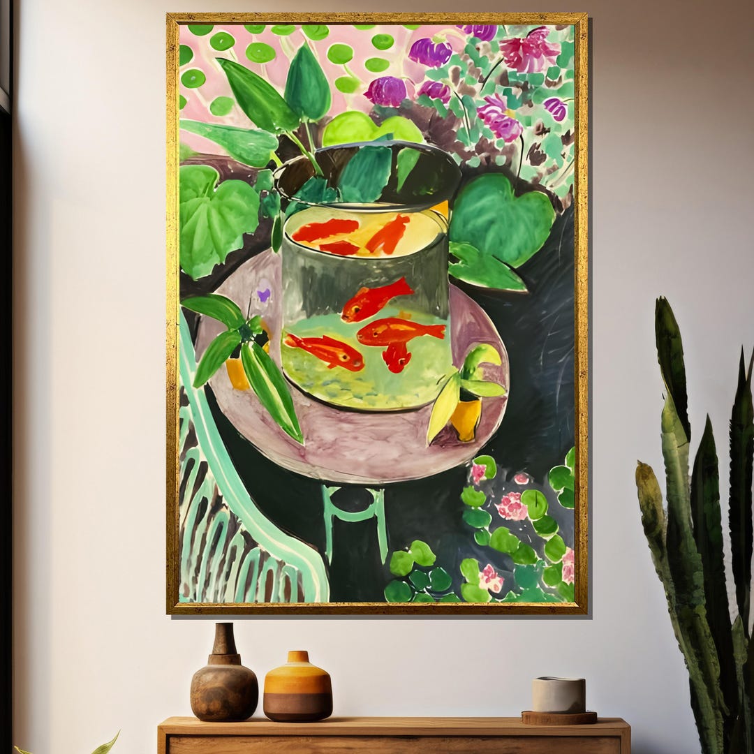 Henri Matisse's 'goldfish' Vibrant 1912 Canvas Painting - Iconic ...
