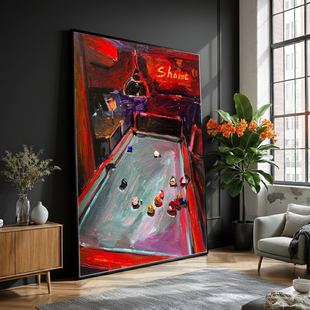 Abstract Pool Table Canvas Print, Modern Billiards Room Art - Etsy
