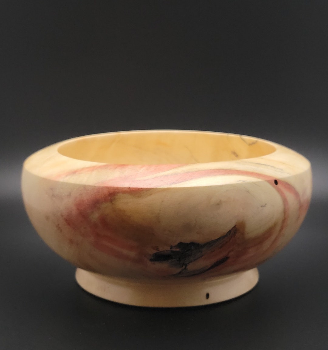 Flaming Maple Red Box Elder Hand Turned Bowl. Natural Red Flame Grain ...