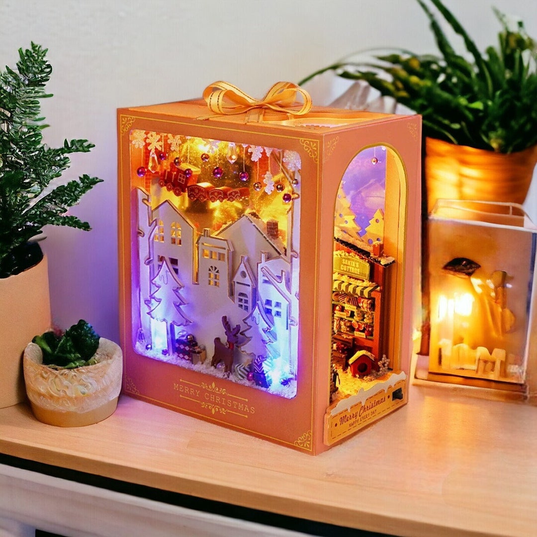 DIY Christmas Book Nook Merry Christmas Book Nook Build Your Own Book ...