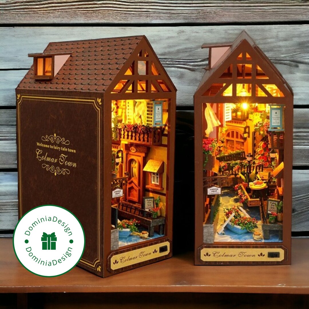 Build Your Own Book Nook Doll House DIY Kit Model Set Miniature Book ...