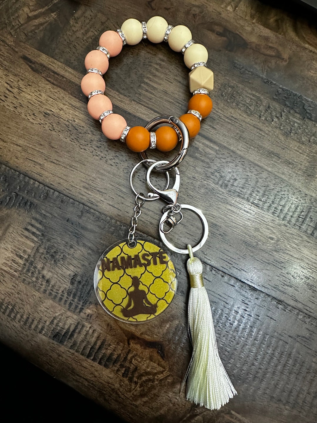 Silicone Bead Keychain Bracelet - Etsy