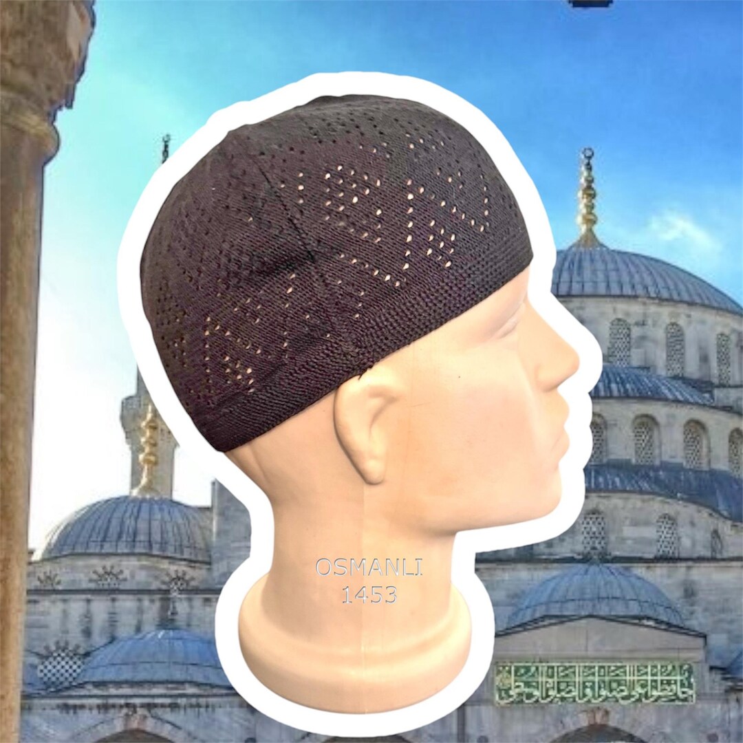 Takke Hat Kufi Prayer Cap Islamic Hat Muslim Knitted Hat Koran Prayer ...