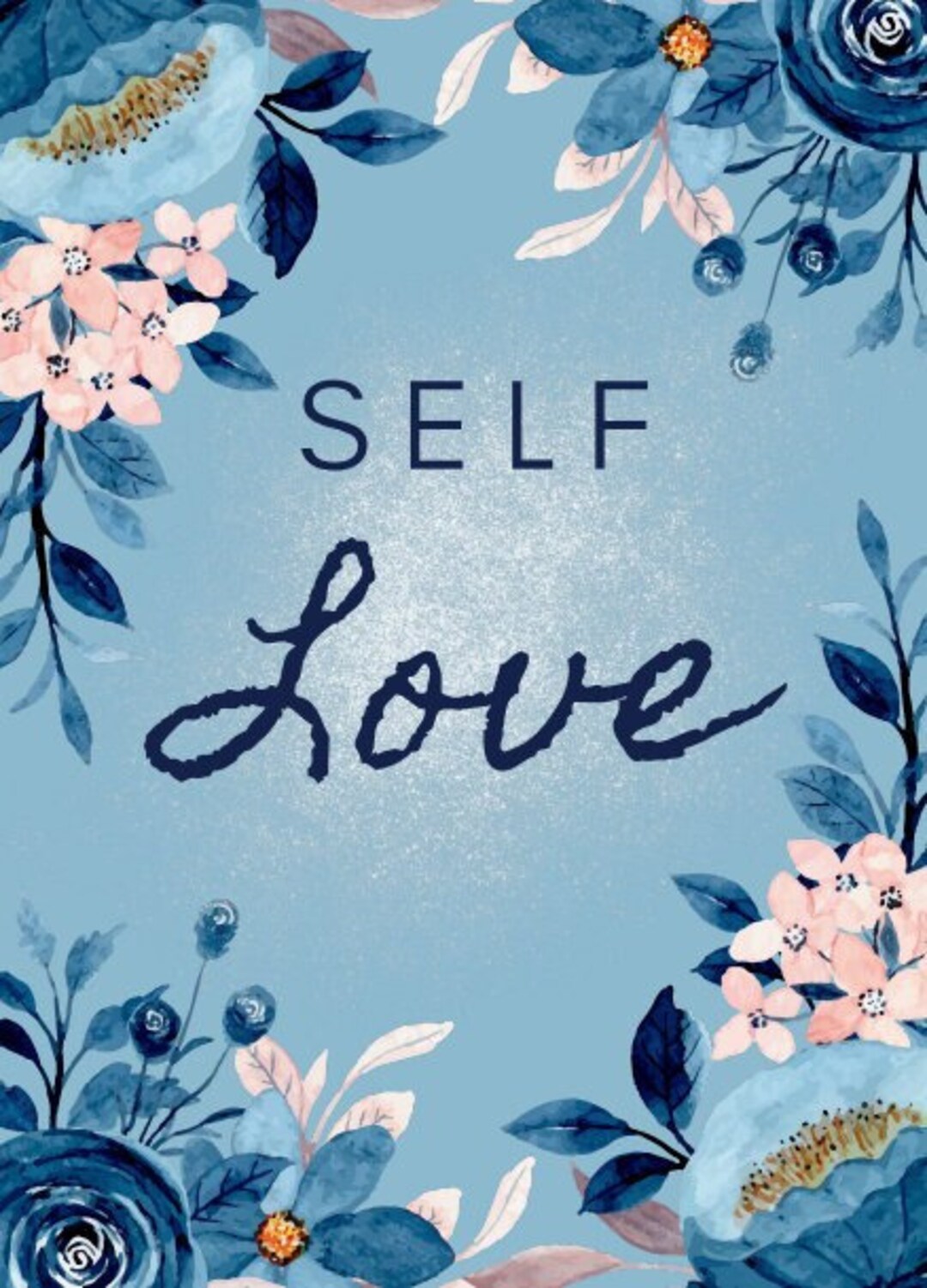 Self Love Light Blue Floral Journal - Etsy