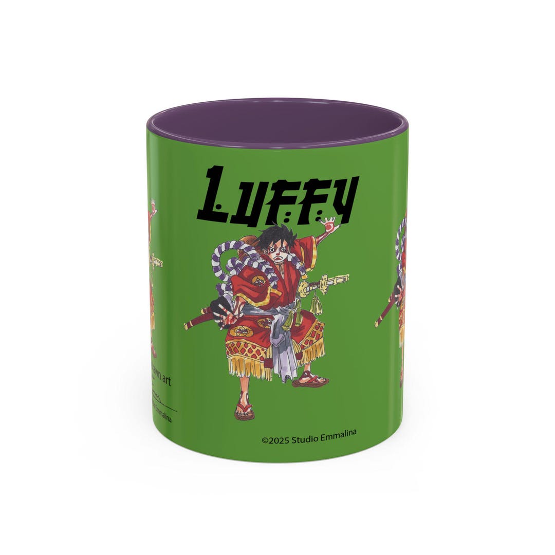 Monkey D Luffy Samurai Coffee Mug, Hand Drawn Art by Emma (UK & Europe ...