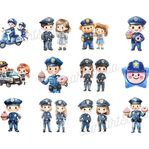 Police Station Watercolor Clipart | Police Kids Clipart | PNG Bundle ...