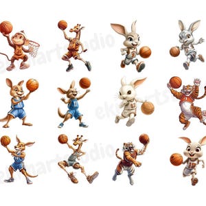 Basketball Animals Clipart | Animals PNG | PNG Bundle | Sport Animals ...