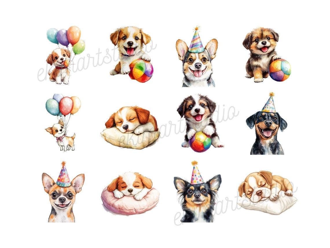 Cute Dogs Watercolor Clipart | Sticker | PNG Bundle | Digital Download ...