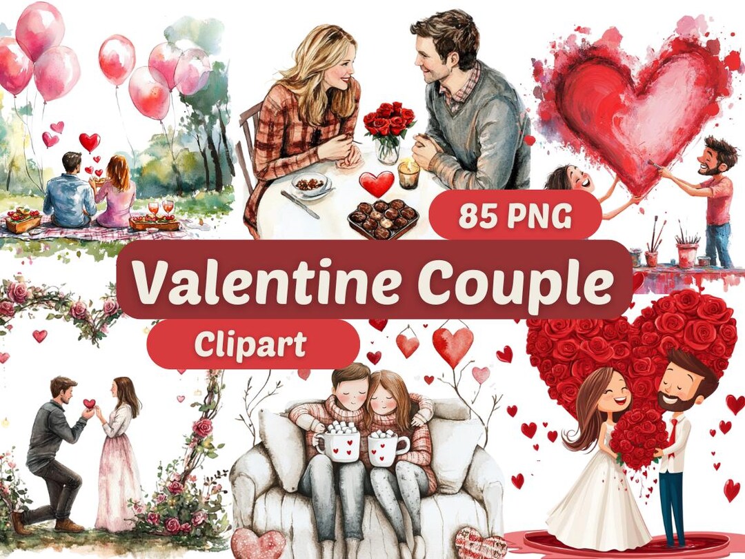 Valentine Day Couple Clipart | Valentine Day Couple | PNG Bundle ...