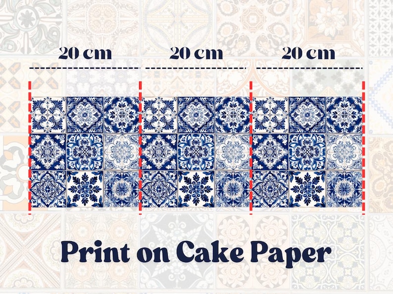 Mediterranean Wedding Cake Printable Design I Mediterranean Tiles I ...