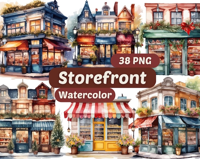 Beauty Parlour, Beauty Shop Clipart, Salon Storefront, Watercolor Shop ...