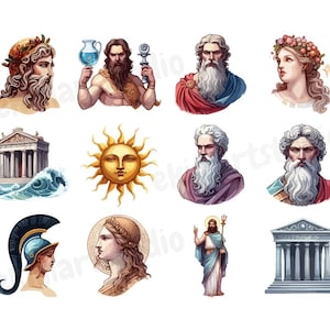 Watercolor Ancient Greek Clipart | Greek Mythology Gods PNG | PNG ...