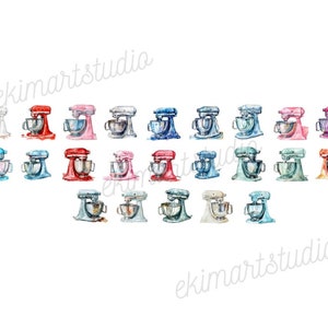 Kitchen Stand Mixer Watercolor Clipart | Sticker | PNG Bundle | Digital ...