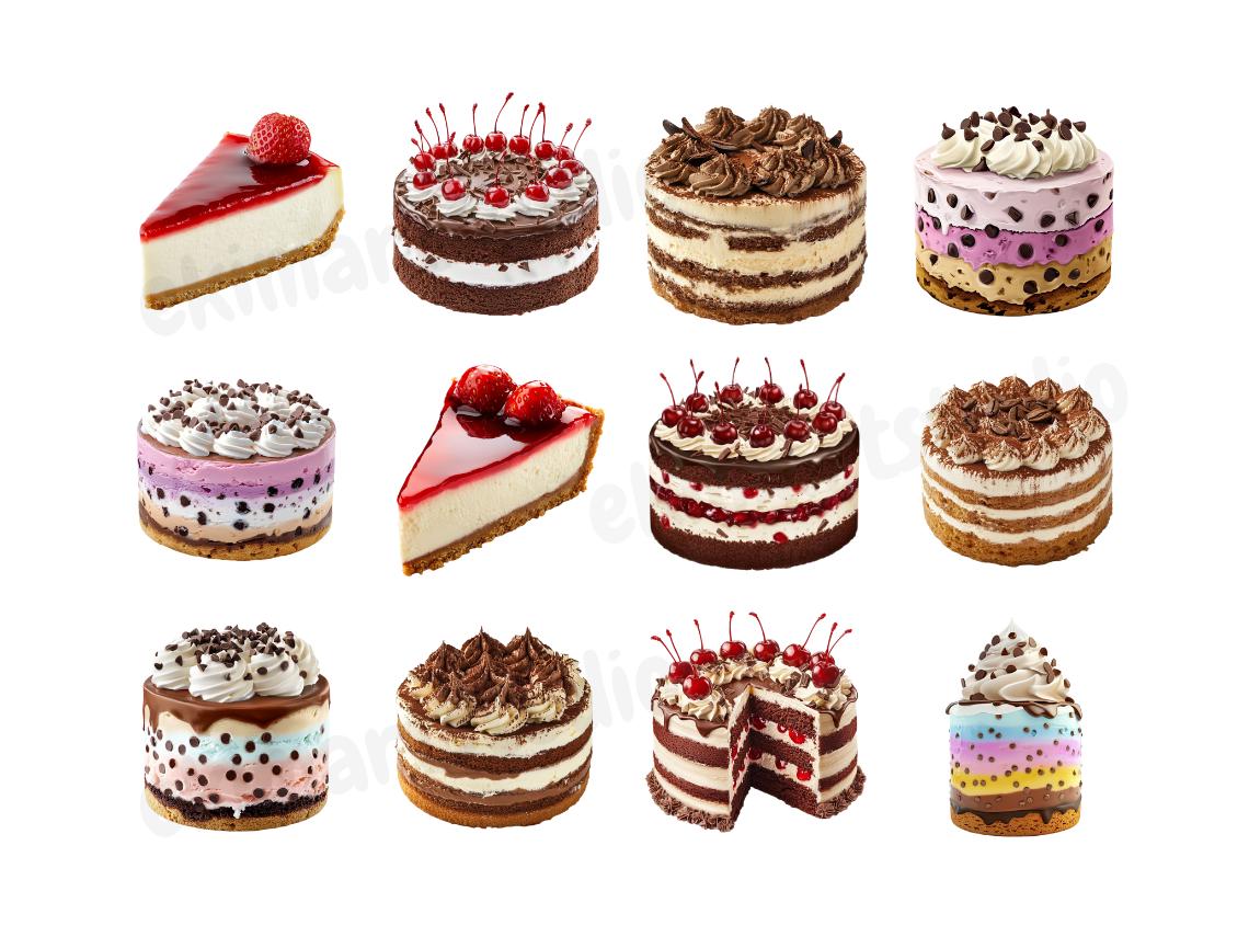Cakes Realistic Clipart | Birthday Cake PNG | Delicious Cake PNG | PNG ...