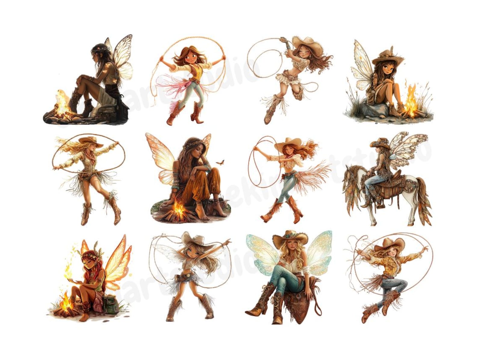 Western Fairy Watercolor Clipart | Western Girl PNG | PNG Bundle ...