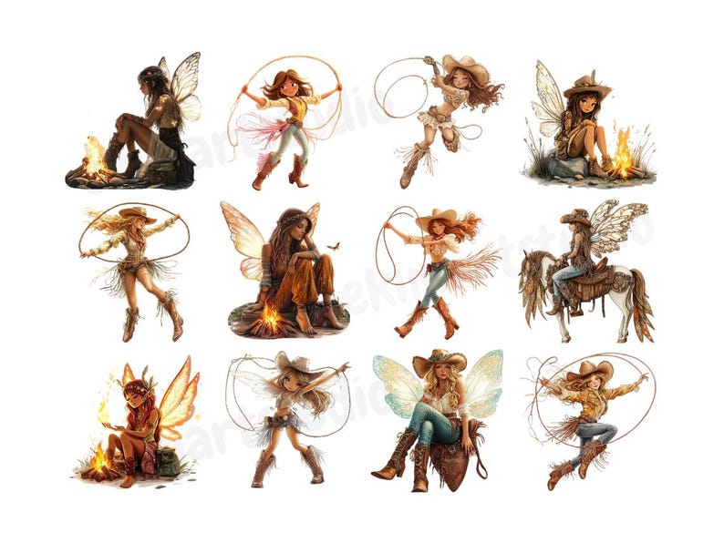 Western Fairy Watercolor Clipart | Western Girl PNG | PNG Bundle ...