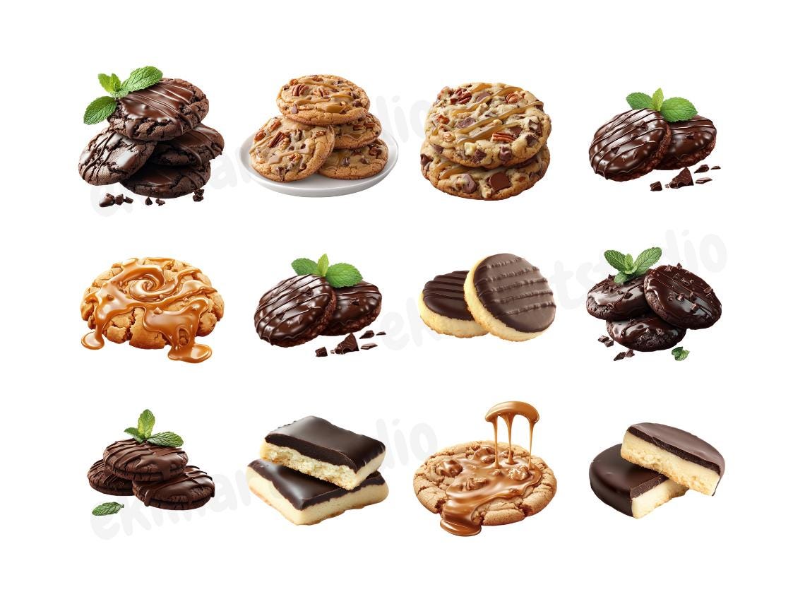 Cookie Realistic Clipart | Chocolate Chip Cookie PNG | Dessert PNG ...