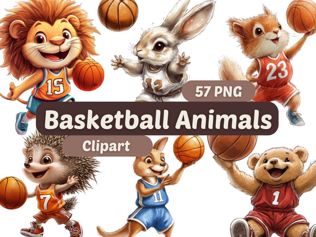 Basketball Animals Clipart | Animals PNG | PNG Bundle | Sport Animals ...