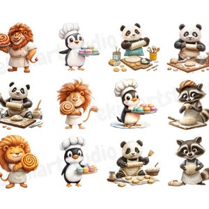 Chef Animals Clipart | Cute Animals PNG | PNG Bundle | Cute Chef ...