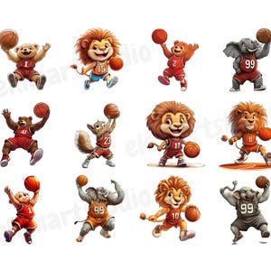 Basketball Animals Clipart | Animals PNG | PNG Bundle | Sport Animals ...
