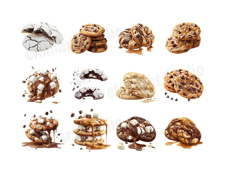 Cookie Realistic Clipart | Chocolate Chip Cookie PNG | Dessert PNG ...