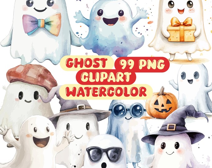 Cute Ghost Clipart, Halloween Clipart, Cute Ghost Png, Cute Halloween ...