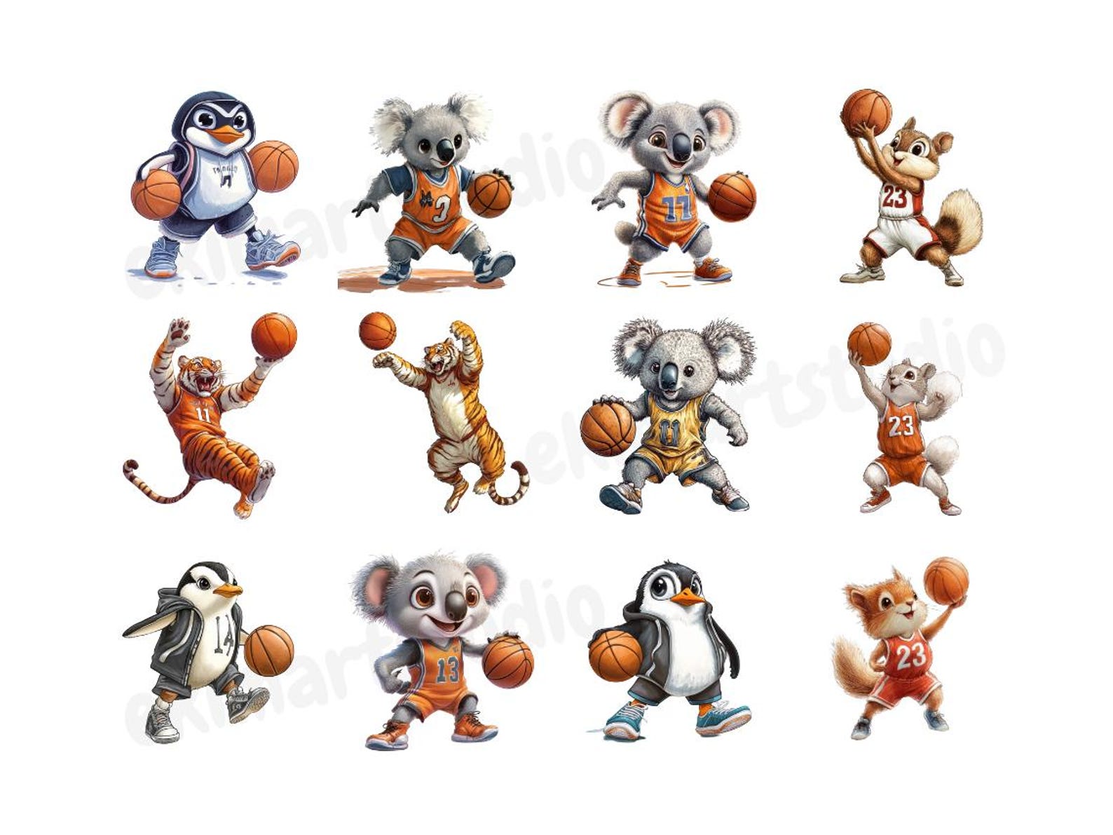 Basketball Animals Clipart | Animals PNG | PNG Bundle | Sport Animals ...