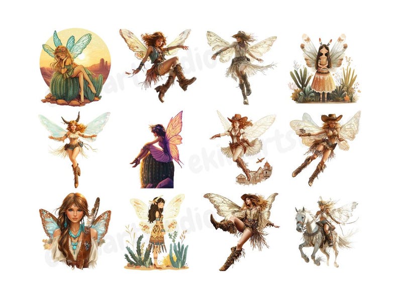 Western Fairy Watercolor Clipart | Western Girl PNG | PNG Bundle ...
