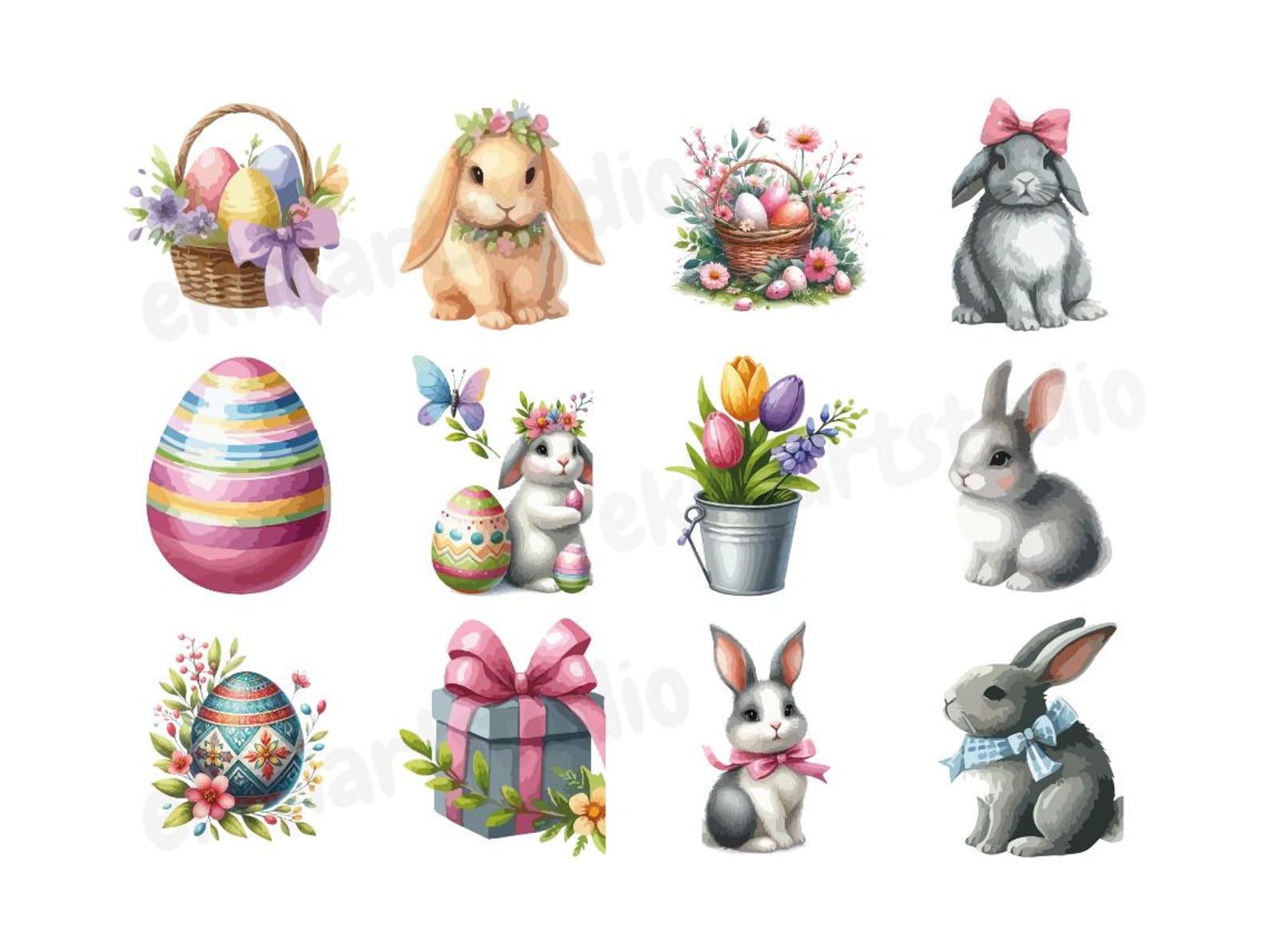 Easter Egg Watercolor Clipart | Cute Egg Images | Easter Graphics | PNG ...