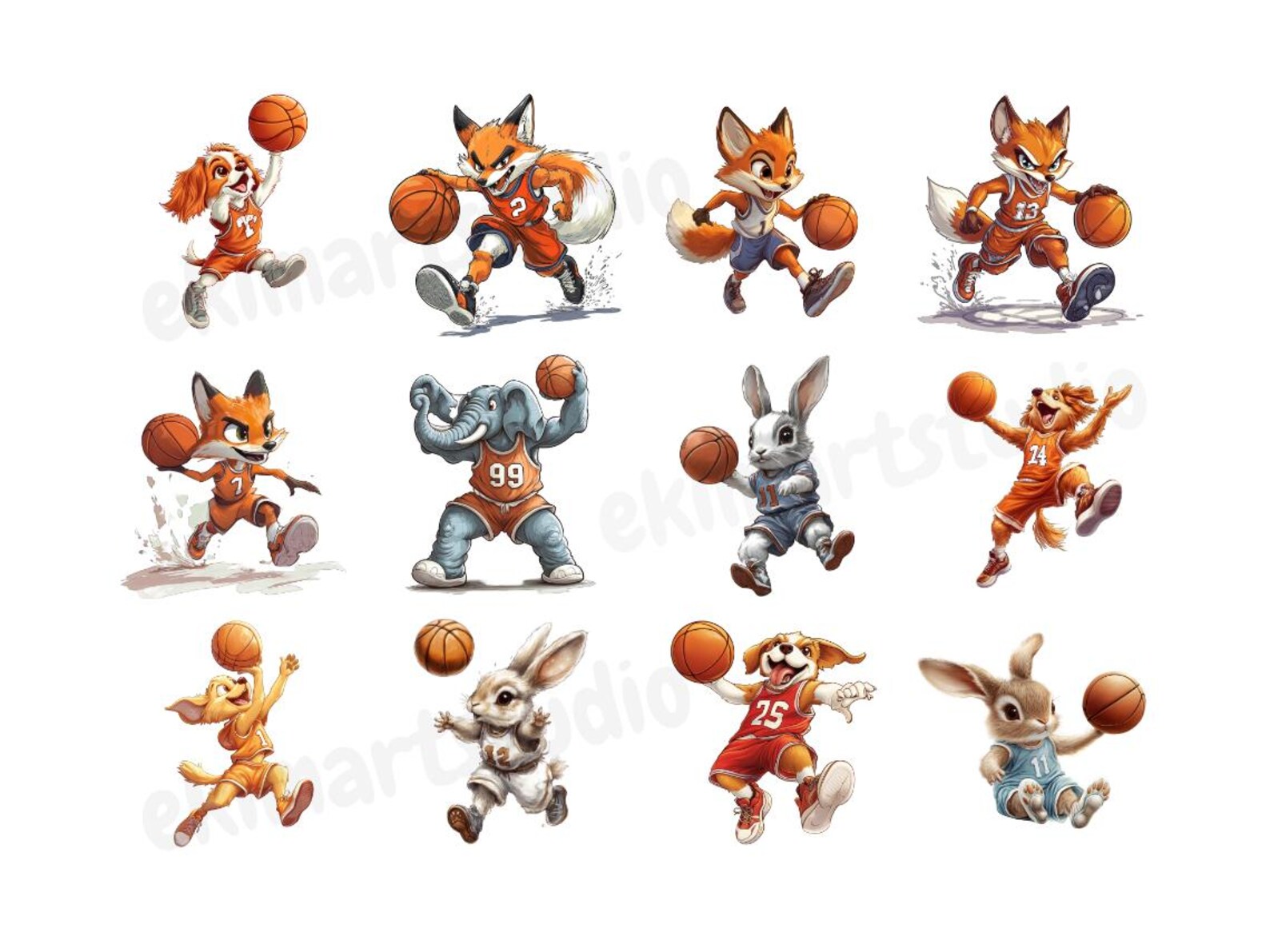 Basketball Animals Clipart | Animals PNG | PNG Bundle | Sport Animals ...