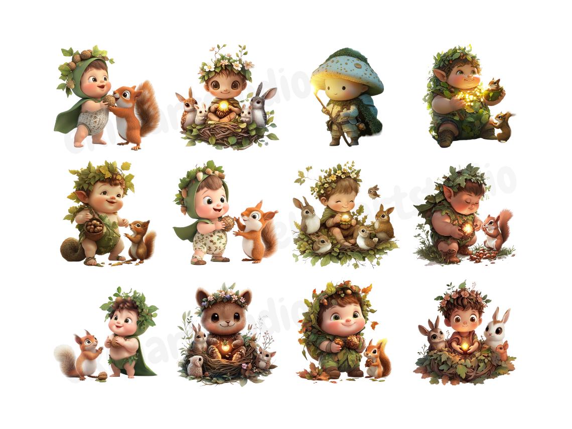 Forest Protectors Clipart | Woodland Characters | PNG Bundle | Digital ...
