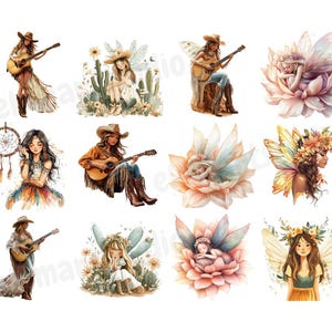 Western Fairy Watercolor Clipart | Western Girl PNG | PNG Bundle ...