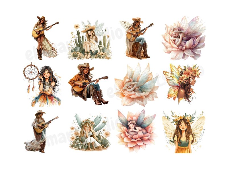 Western Fairy Watercolor Clipart | Western Girl PNG | PNG Bundle ...