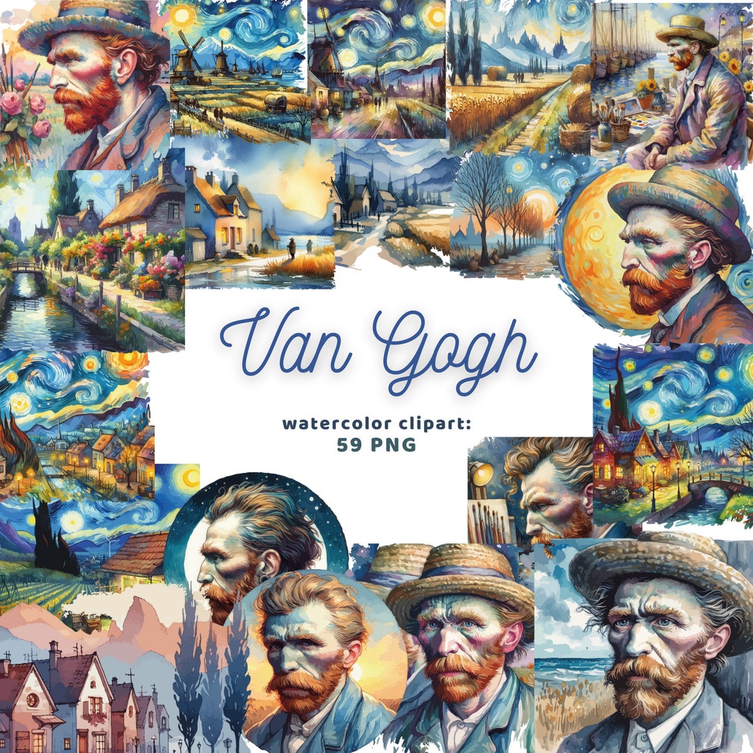 Van Gogh Clipart / Van Gogh / PNG Bundle / Descarga digital / Arte de ...