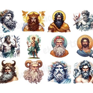 Watercolor Ancient Greek Clipart | Greek Mythology Gods PNG | PNG ...