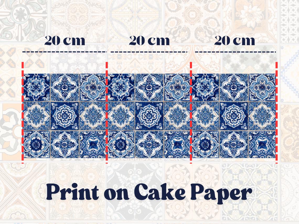 Mediterranean Wedding Cake Printable Design I Mediterranean Tiles I ...