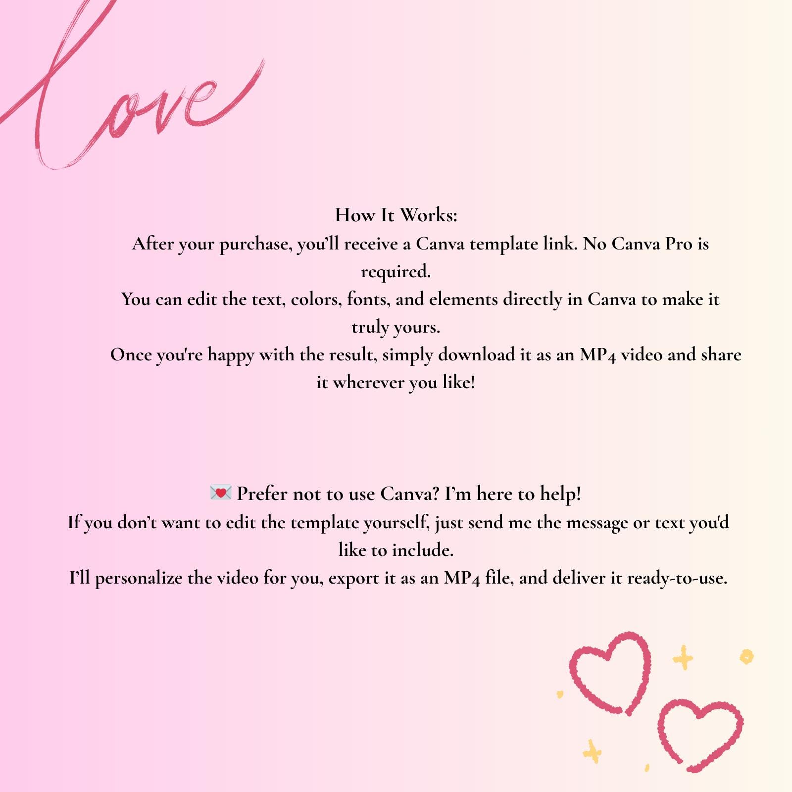 Animated Love Letter I Editable Canva Template | Digital Video Card ...