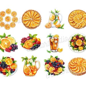 Orange Fruits Watercolor Clipart | Food Sticker | PNG Bundle | Digital ...