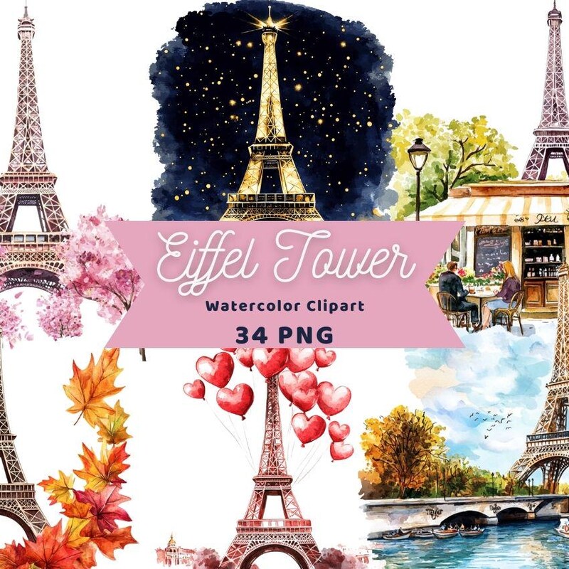 Eiffel Tower Clipart - Etsy