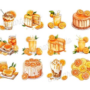 Orange Fruits Watercolor Clipart | Food Sticker | PNG Bundle | Digital ...