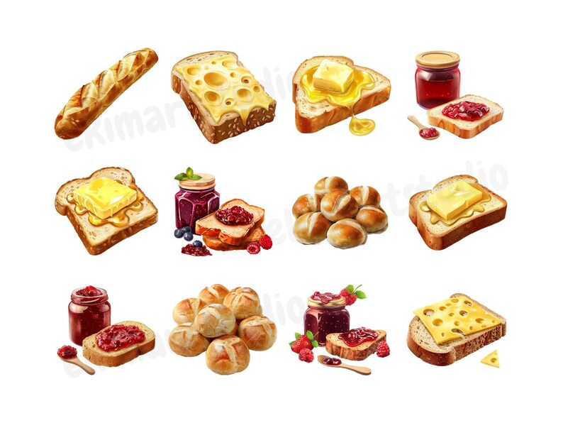 Bread Watercolor Clipart | Bread PNG | PNG Bundle | Digital Download ...