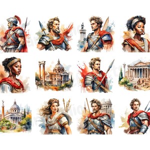Ancient Rome Watercolor Clipart | Roman Empire | Mythology Png | PNG ...