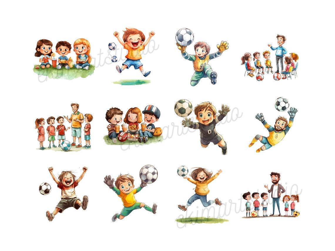 Kids Sports Watercolor Clipart | Sports Clipart | PNG Bundle | Digital ...
