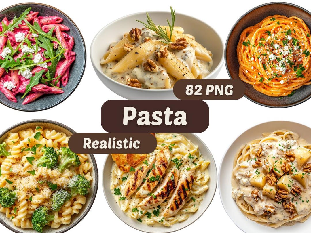Pasta Realistic Clipart | Creamy Pasta PNG | Pasta PNG | PNG Bundle ...