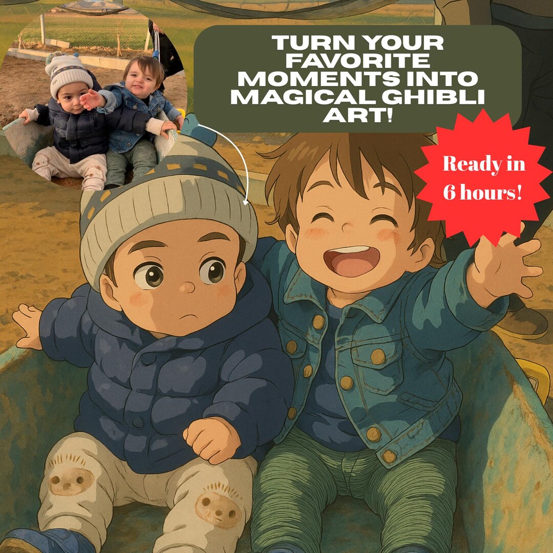 Custom Studio Ghibli Style Portrait Poster From Photo I Personalized ...