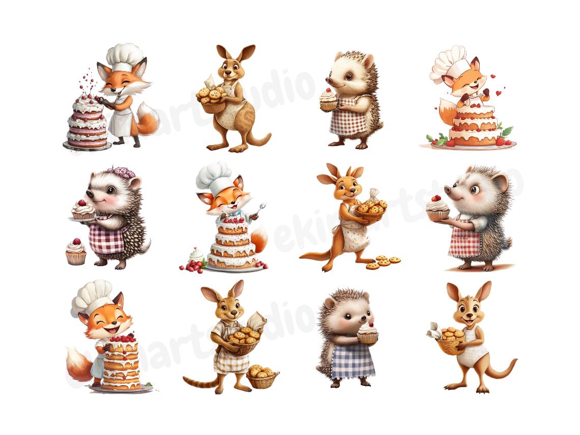 Chef Animals Clipart | Cute Animals PNG | PNG Bundle | Cute Chef ...