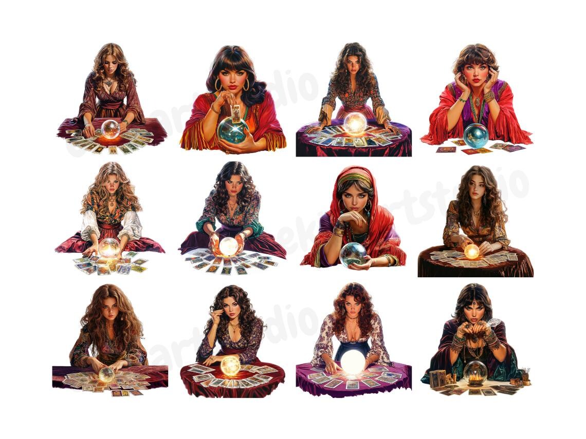 Fortune Teller Clipart | Fortune Teller Women Character | PNG Bundle ...
