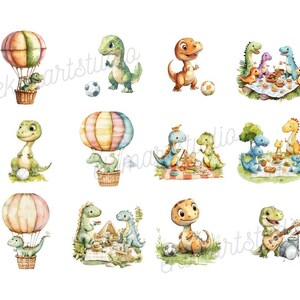 Dinosaur Watercolor Clipart | Sticker | PNG Bundle | Animal Clipart ...